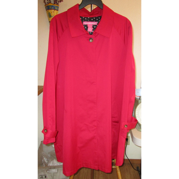 Woman Within | Jackets & Coats | Woman Within Red Lined Mid Length Button Front Jacket Coat ...